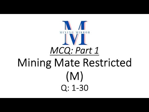 MCQ Part 1 | Mining Mate Restri ( M ) | Q 01-30 || Second Class (R) | Foreman |  First Class (R )(M)