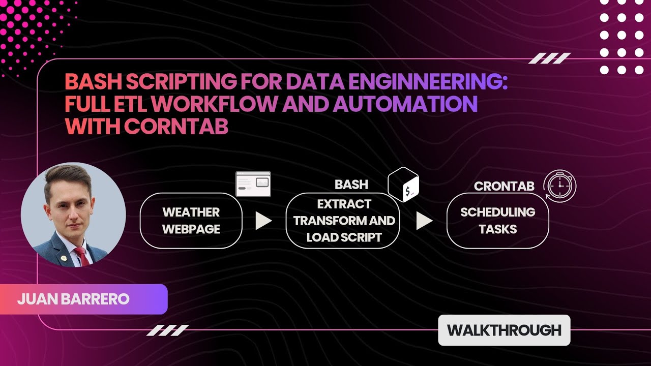 Bash Scripting for Data Engineering: Full ETL Workflow and automation with Crontab