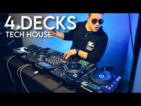 4 DECKS mix - MasterClass! #15 - Bad Bunny, Ed Sheeran, Eminem, Travis Scott - TECH HOUSE Club Mix