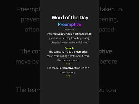 Preemptive: Taking Action Before It’s Too Late! #english #english #englishlanguage