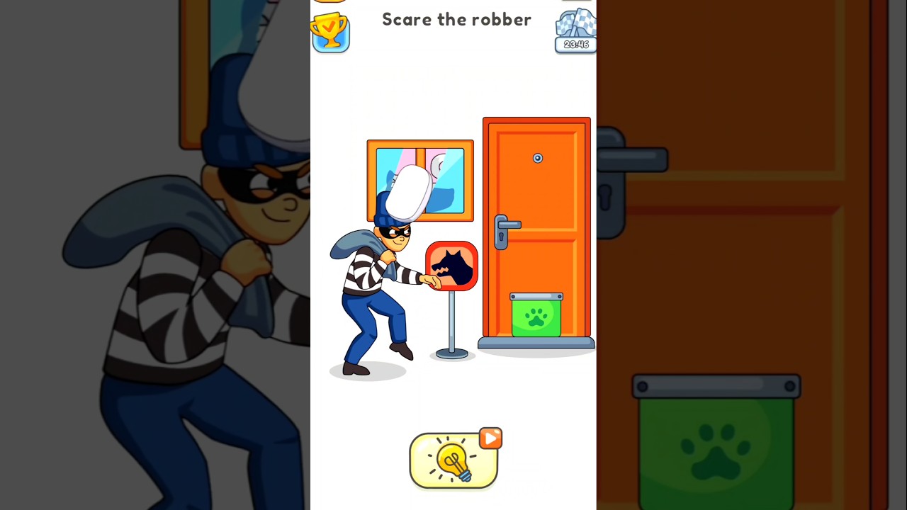 Dop-5 Delete One Part Game Level-444 Scare the robber #ytshorts