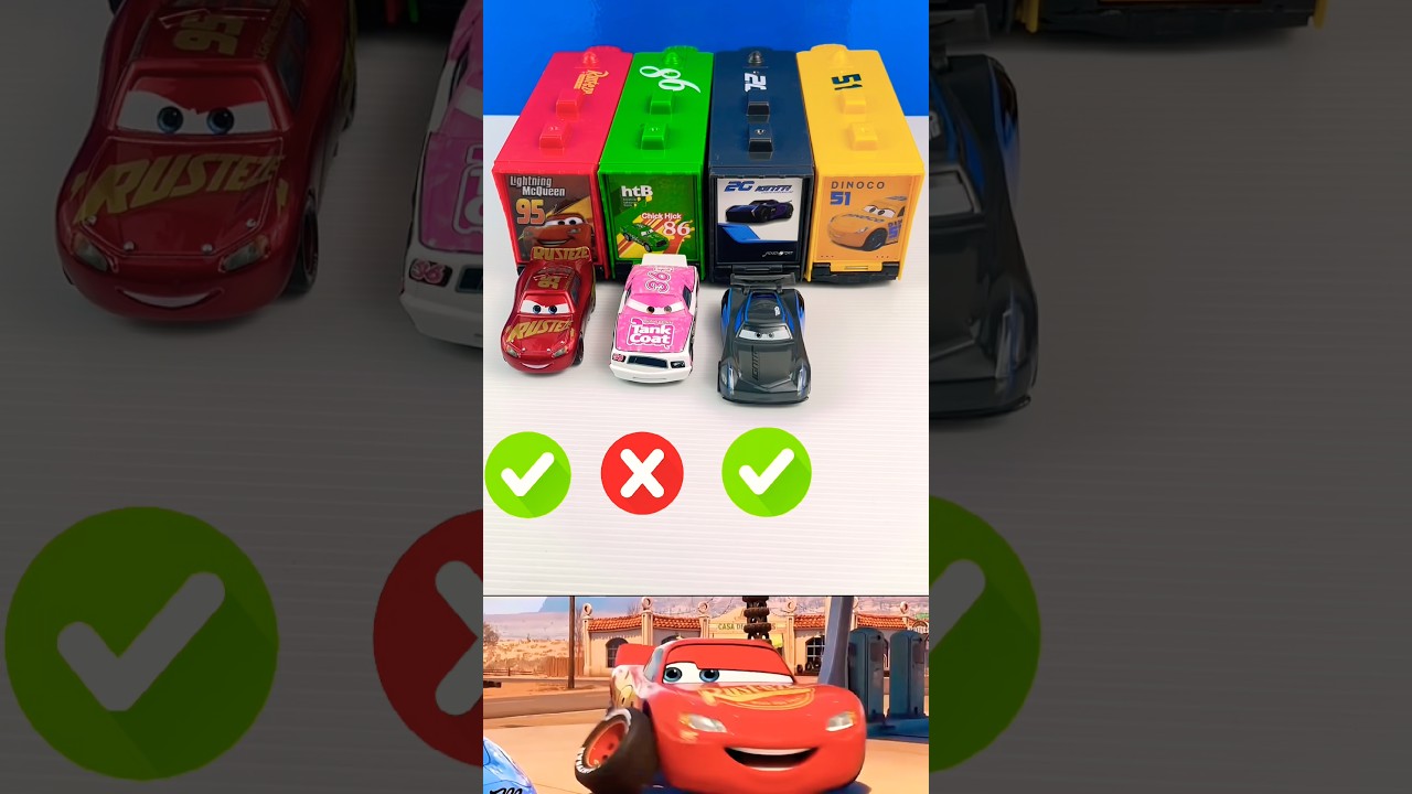 Yes Or No, Matching Tiny Cars With Truck McQueen, Pixar Cars#toys #cars #mcqueen #shorts #trendcars