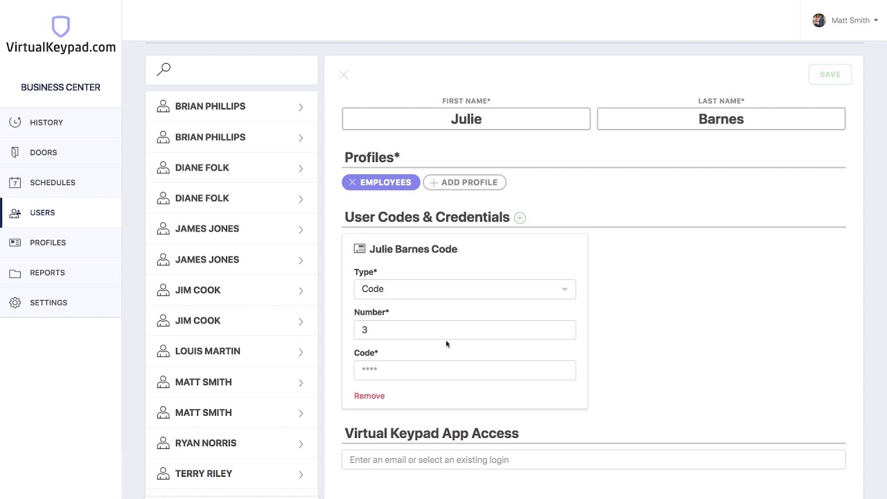Virtual Keypad Users