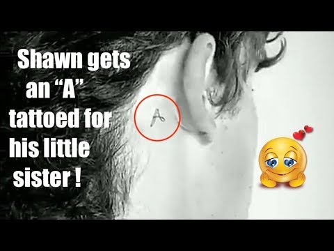 Shawn Mendes gets an "A" tattooed for his little sister!!!
