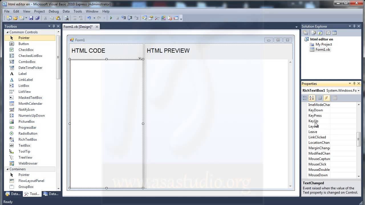 Visual Basic 2010 Tutorial, Create a Simple HTML Editor