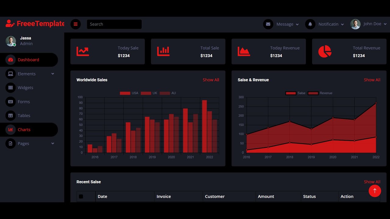 Angular 14 Free Black Admin Dashboard Template Working Demo