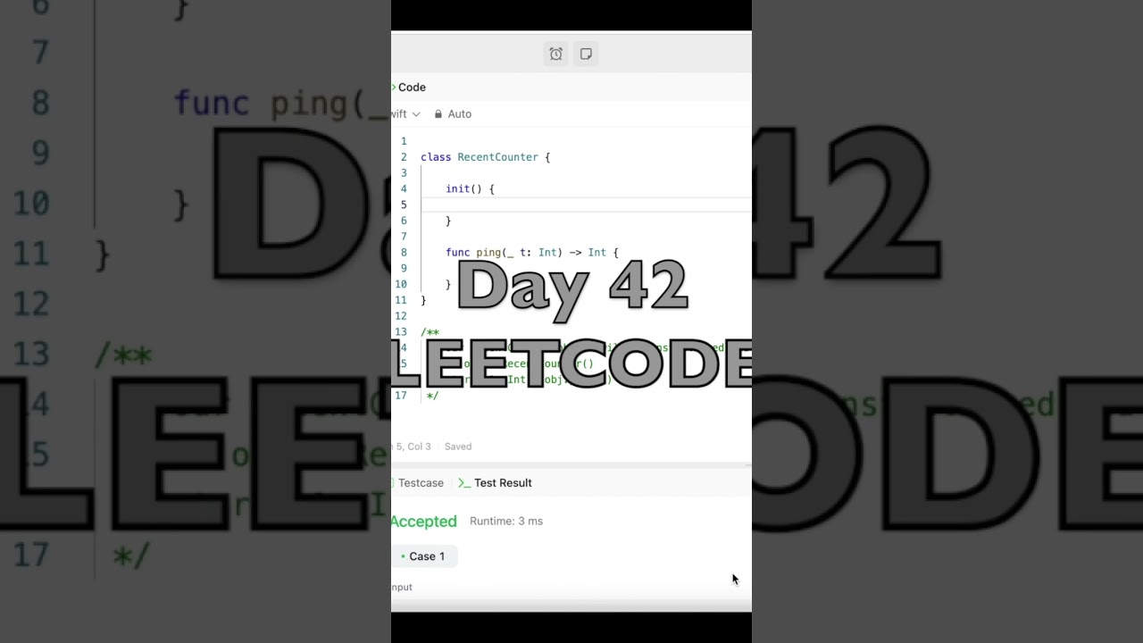 Day 42: LeetCode Problem 933 - Swift #daily #coding #challenge #swiftui #leetcode