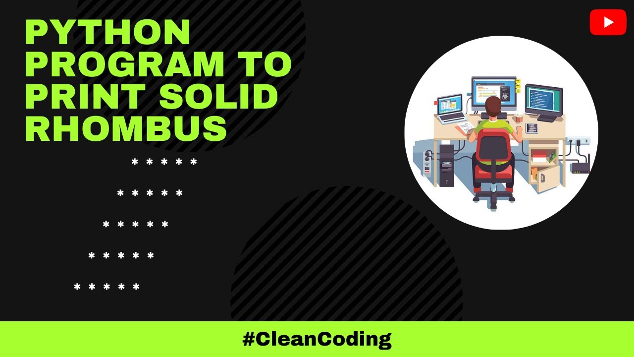 Solid Rhombus Star Pattern | Python Program | Python Guy #shorts