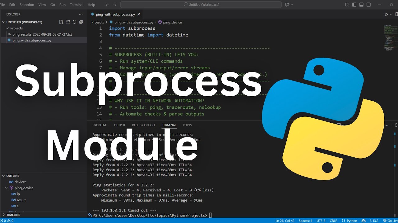 Python Subprocess Tutorial | Automate Ping for Multiple Devices