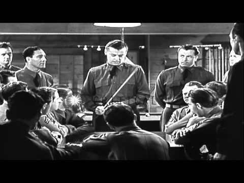 The officer explains the main points of a different battle formations like Squad ...HD Stock Footage