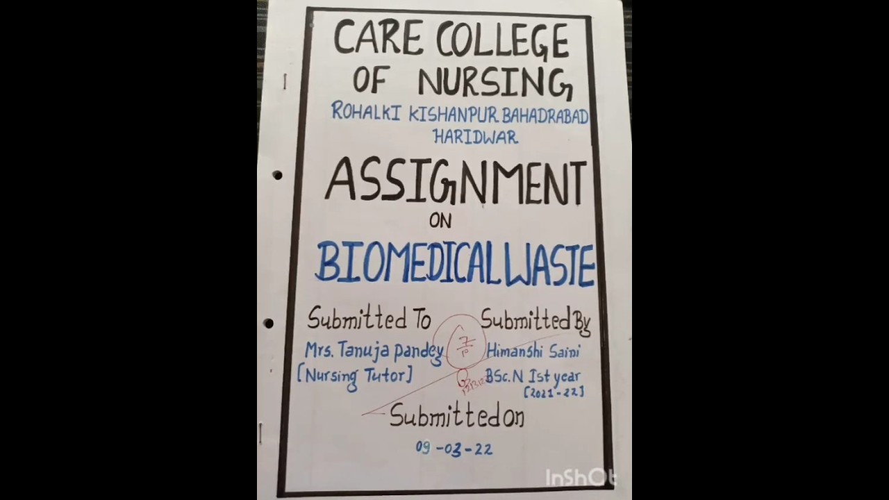 Assignment on Biomedical waste Management☣️♻️ #bmw #FON #bscnursing 💉💊