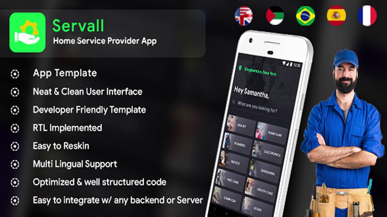 SERVALL Service booking Android app template + iOS app template (IONIC) | Codecanyon Scripts and