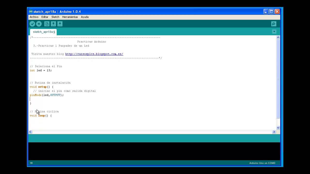 Practicas Arduino 3- Practica 1 Parpadeo Led (HD)