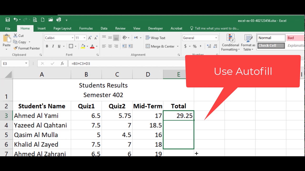 MS Excel Exercise 3 Solution
