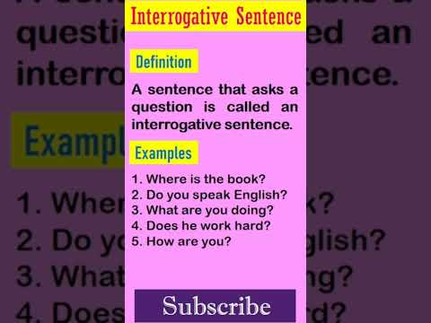 What is Interrogative Sentence I #interrogativesentence #interrogative #english #grammar #shorts