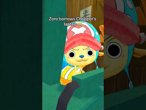 Zoro borrows Chopper’s laptop 💻 😭 #onepiece #zoro #chopper