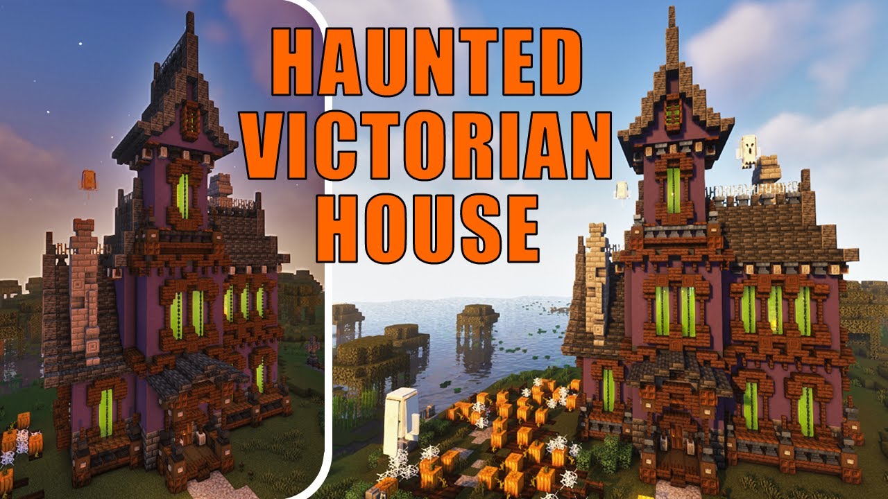 Minecraft Halloween House | Victorian Haunted Mansion Build Tutorial ...