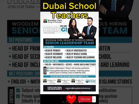Dubai School | Teachers | Jobs in Dubai | Math | English | Arabic