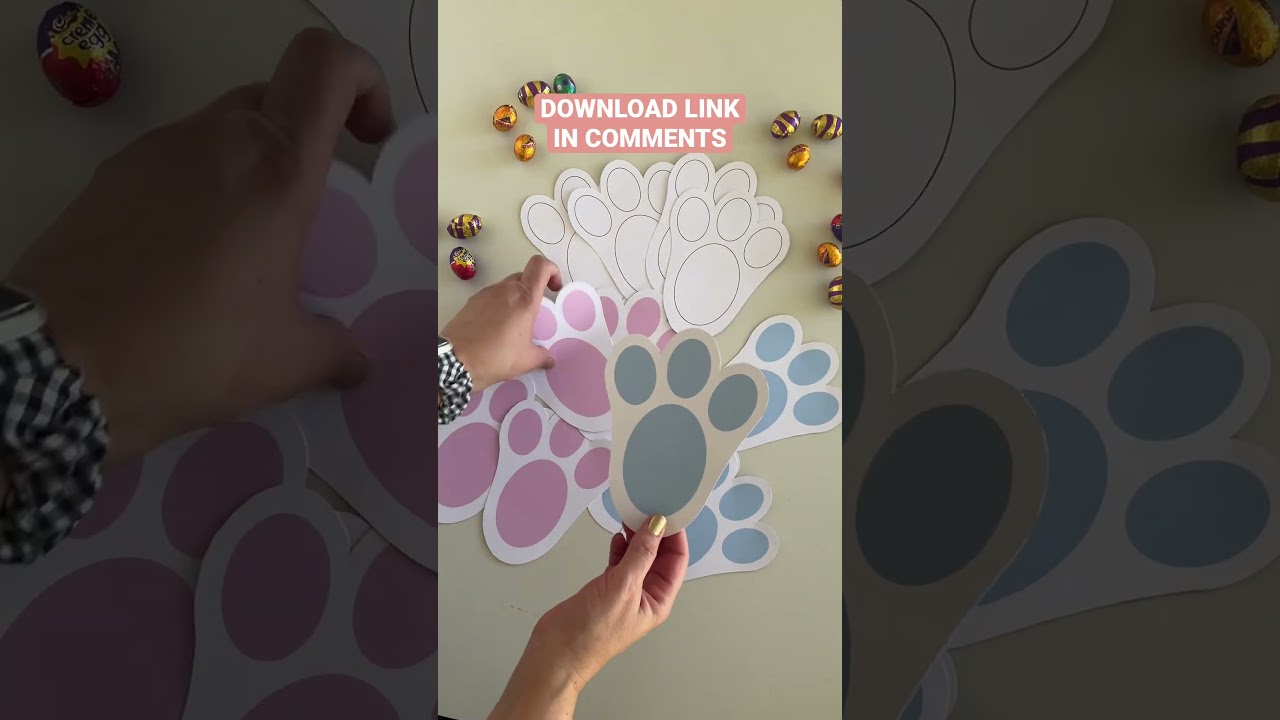 Printable Easter Bunny Footprints in 3 Colors | Perfect for Easter egg hunts + Easter crafts! 🐰