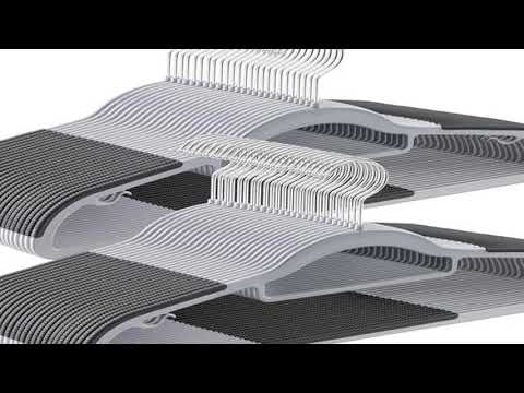 50-piece hangers, space-saving, 0.5 cm thick, 42 ??cm wide, 360° swivel hook, silver, light grey and