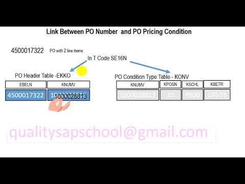 Link between PO Number to PO pricing Conditions