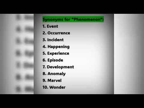 Synonyms for Phenomenon