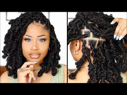 💜Easy BUTTERFLY BOB LOCS TUTORIAL (No Crochet)|ft. TheChicNatural |Elva hair💜