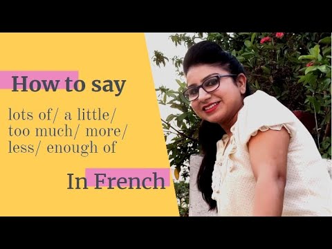 Learn French, How to speak lots of, many, more, less, enough of, a little, too much etc in French