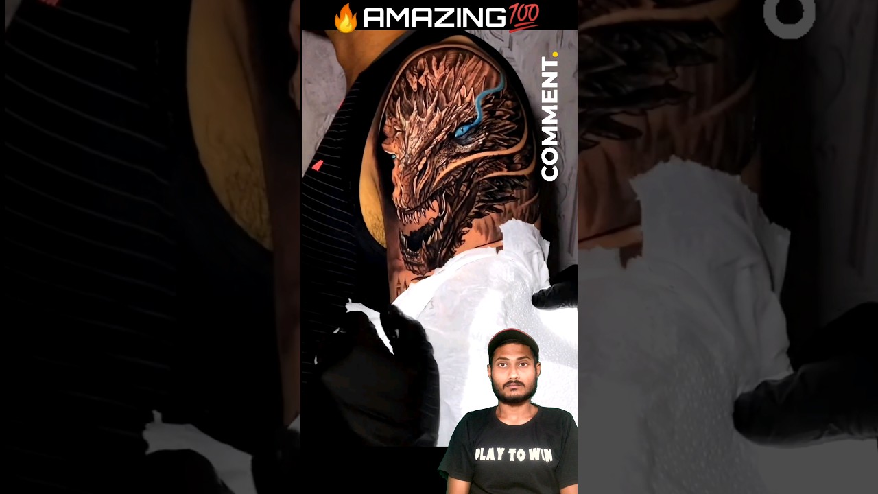 Amazing🐉Dragon Tattoo🔥💯#dragon#tattoo#tattooart#respect#respectshorts#reaction#shortsfeed#shorts