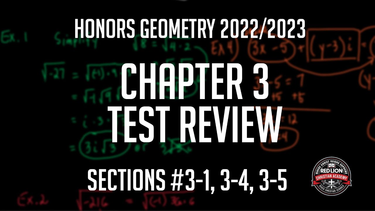 Honors Geometry Chapter 3 Test Review