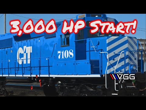 3,000 HP Turbo V16 Locomotive Start Up And Tour