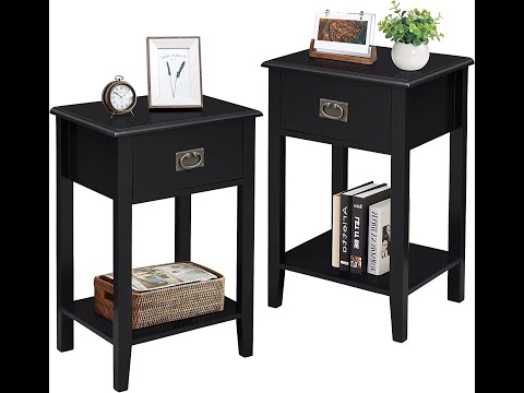Assemble: VECELO Nightstands Set of 2 End/Side Tables Living Room Bedroom Bedside