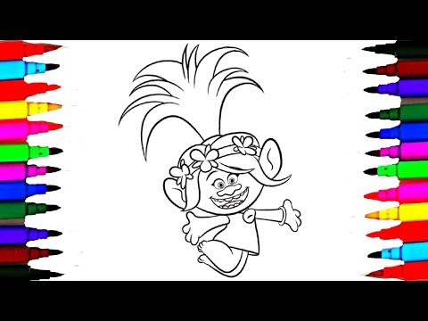 Dreamworks Trolls Coloring Pages l How To Draw and Color Trolls ...