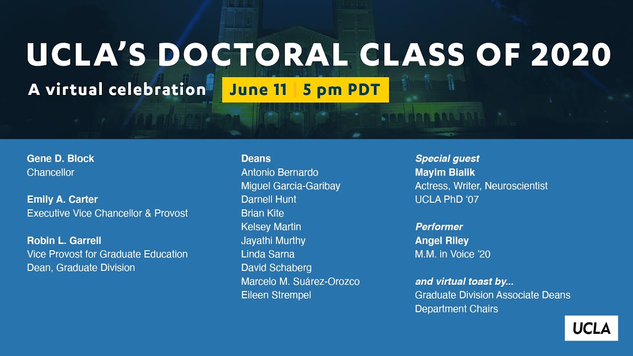 UCLA's Doctoral Class of 2020 Virtual Celebration