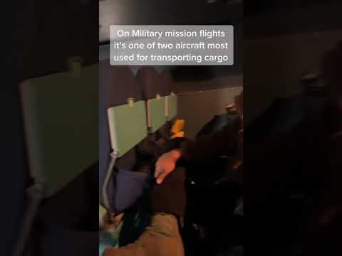 Sitting backwards on the C5 Galaxy! #spacea #militaryaircraft #travelfamily