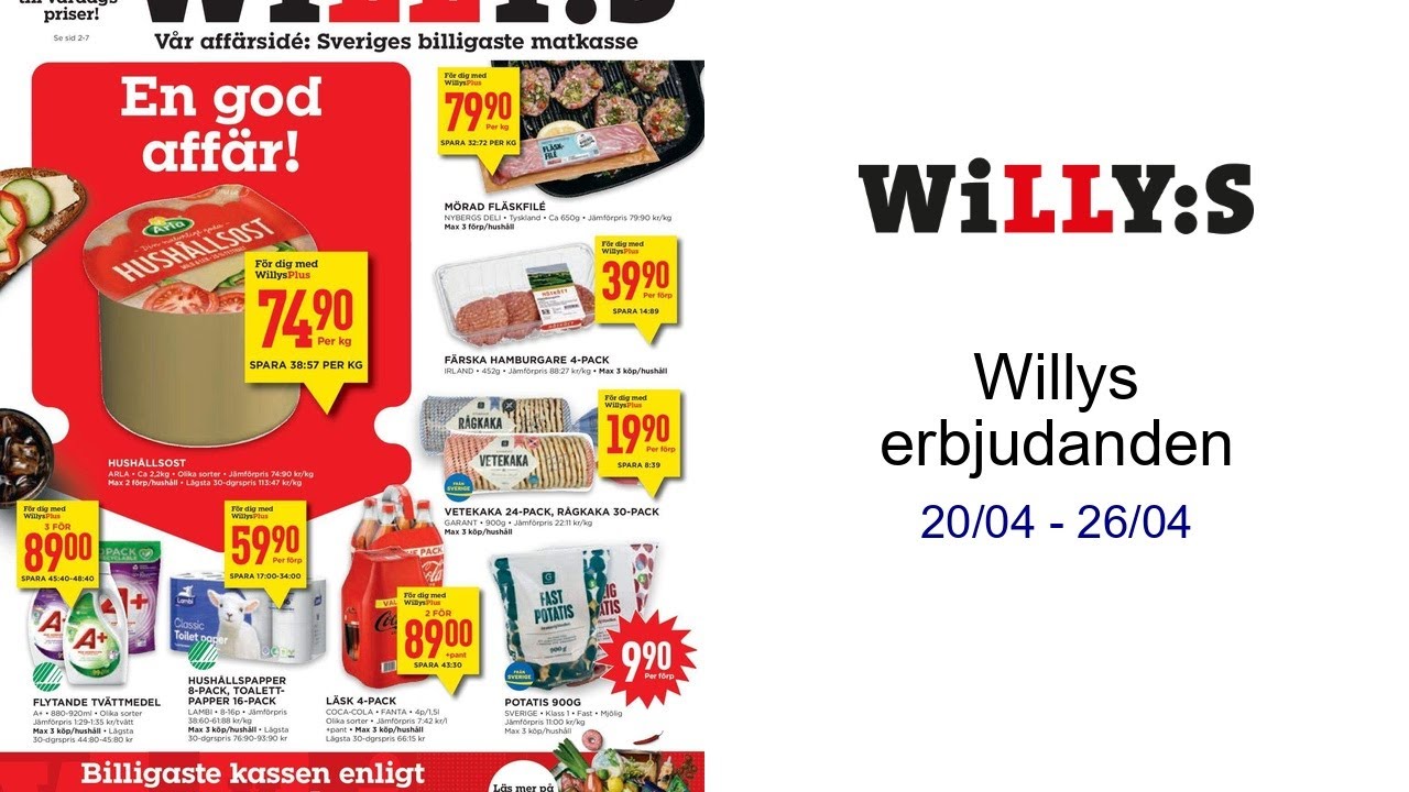 Willys erbjudanden 20/04 - 26/04