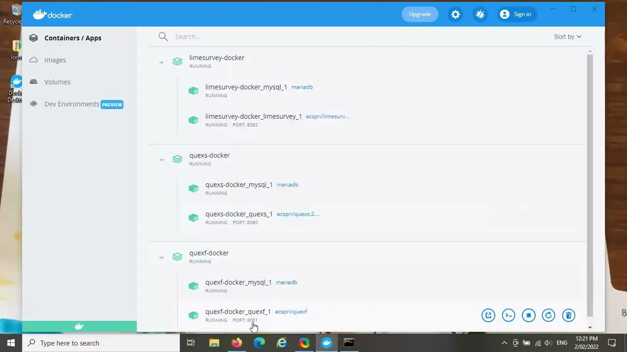 Installing queXF using Git and Docker