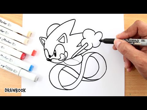How to draw SONIC The Hedgehog RUNNING at Full Speed