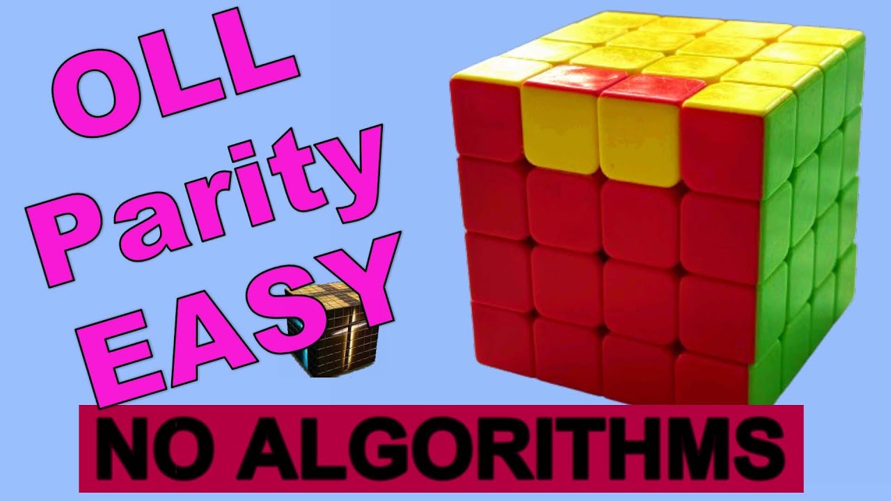 4x4 Rubiks Cube OLL Parity NO ALGORITHMS Fix the Last Layer Flipped Edges EASY Version