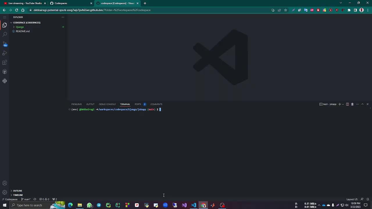Github Codespaces Linux  | Deploying a Django Application