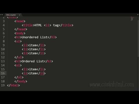 HTML li Tag