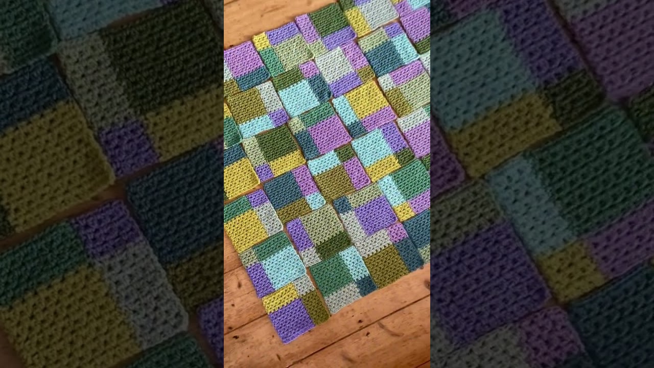 Crochet squares arrangement #shorts #crochet #crochetblanket #crocheting #crochetsquare