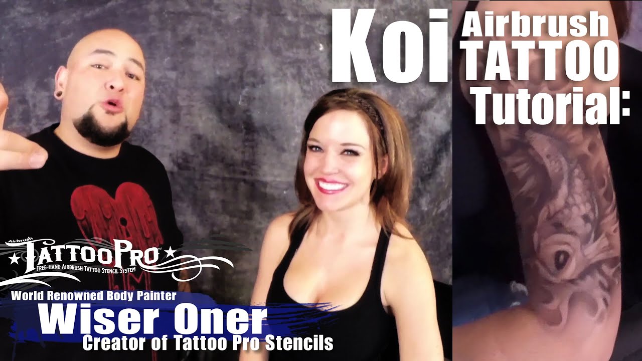 Tattoo Pro Stencils Tutorial: Koi Airbrush Tattoo
