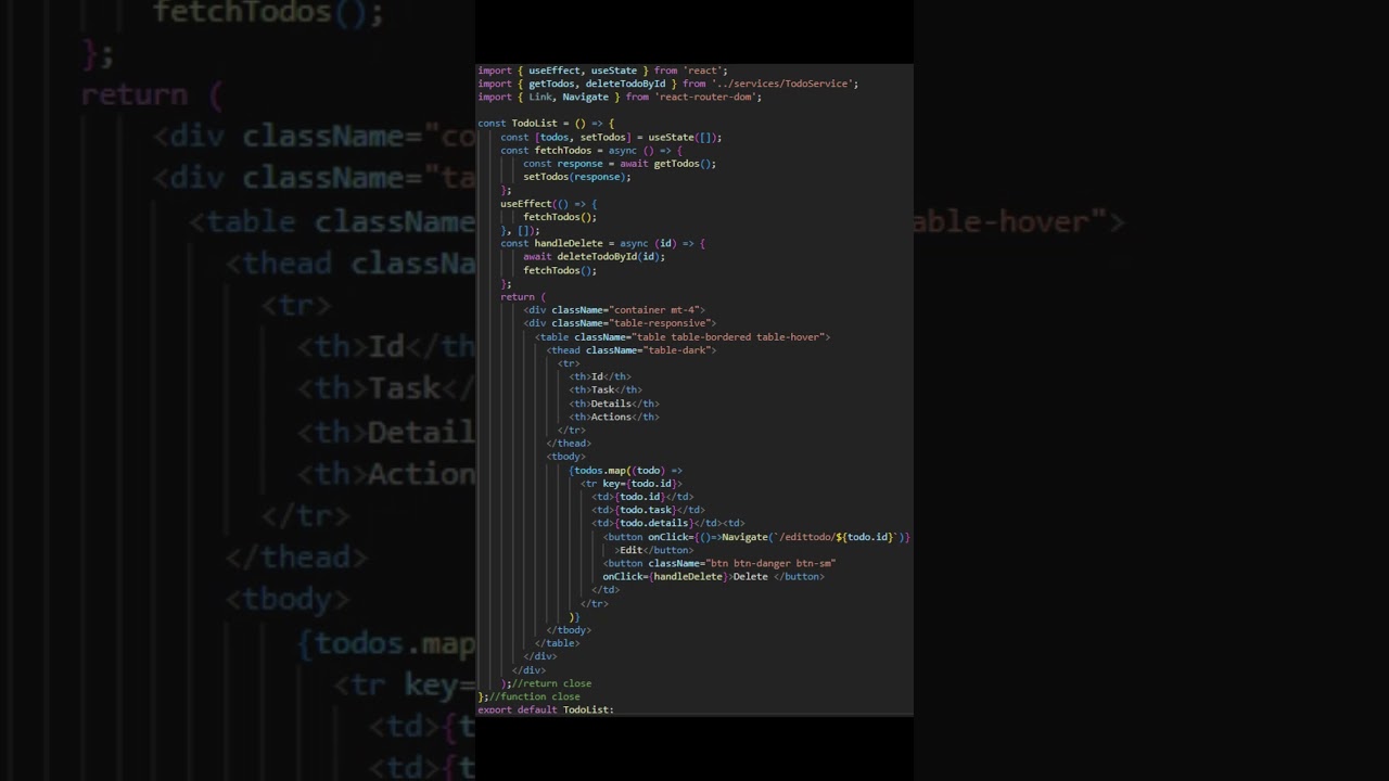 TodoList.jsx | Todo web app using spring boot and react js full stack application