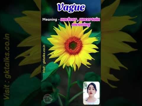 #Shorts | Word of the day | Vague | Meaning | Synonyms | Antonyms | Sentences | English Vocabulary