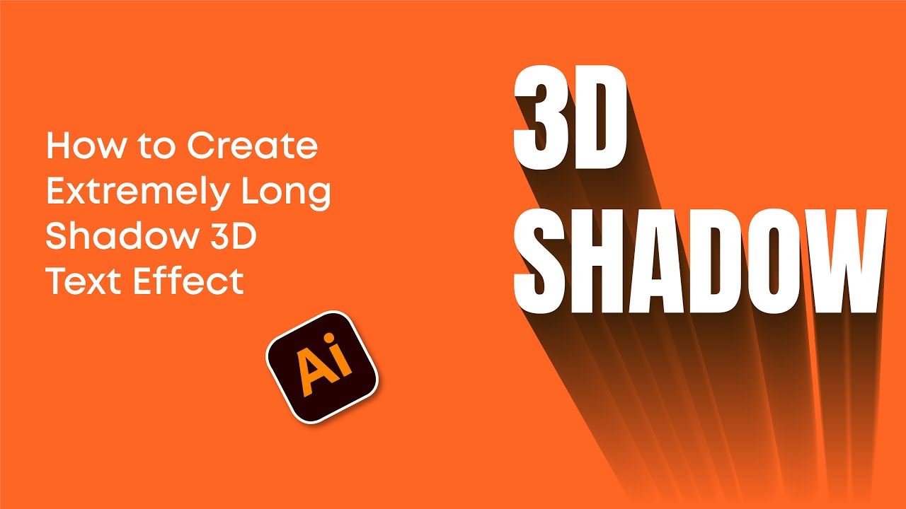 How to Create Long Shadow 3D Text Effect | Adobe Illustrator Editing Tutorial