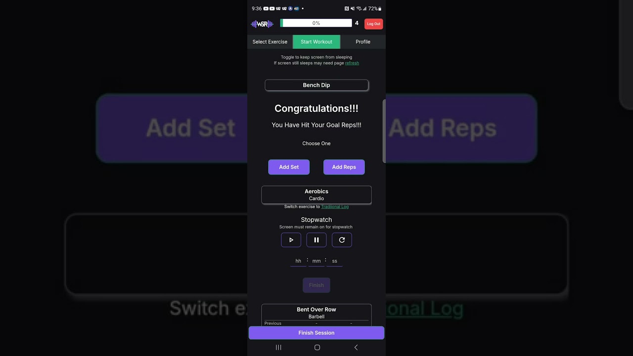 Google Play Store release of WeightSetRep workout tracker free for all to enjoy!