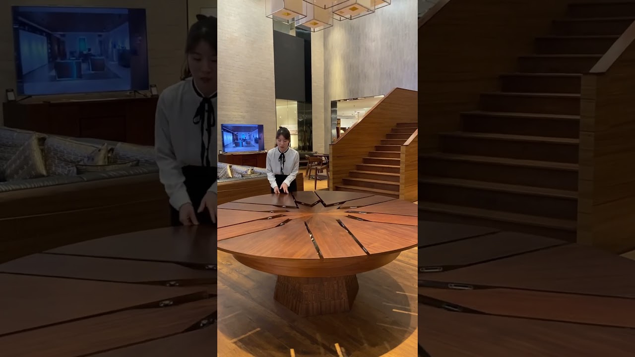 Extendable Round dining table wooden tables