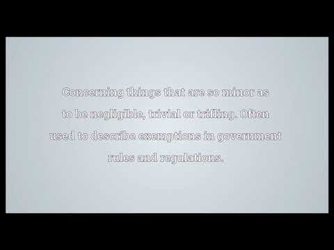De minimis Meaning