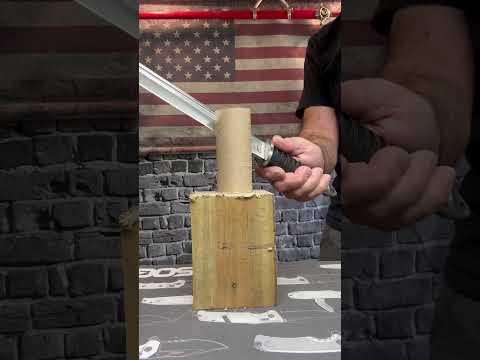 MTECH Extreme Fixed Blade Knife Slicing the Tube